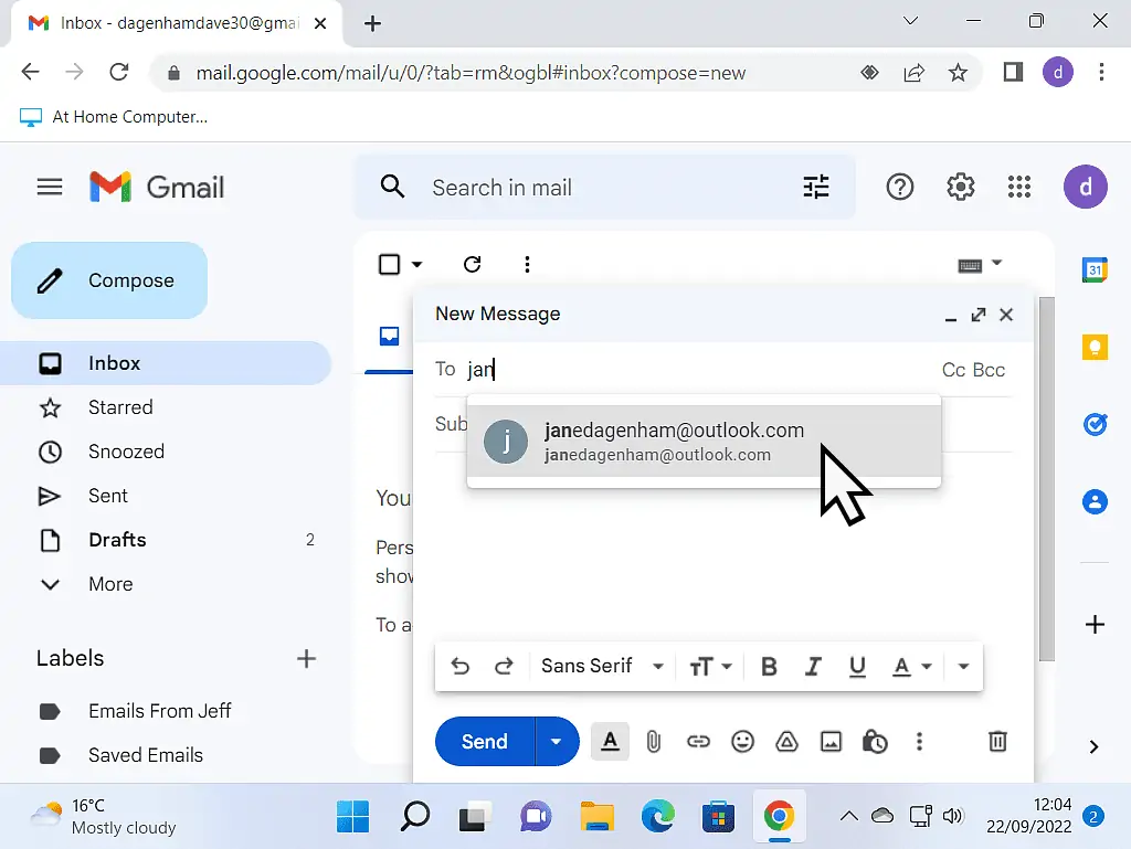 Email Basics - Beginner's Guide - At Home Computer