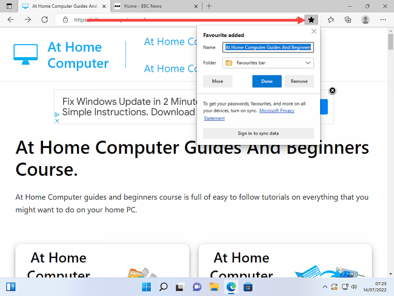 How To Manage Your Favourites In Microsoft Edge.