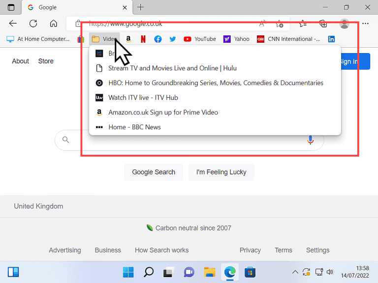How To Manage Your Favourites In Microsoft Edge.
