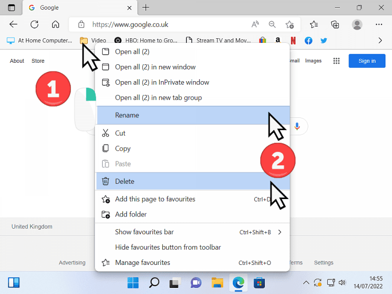 How To Manage Your Favourites In Microsoft Edge.