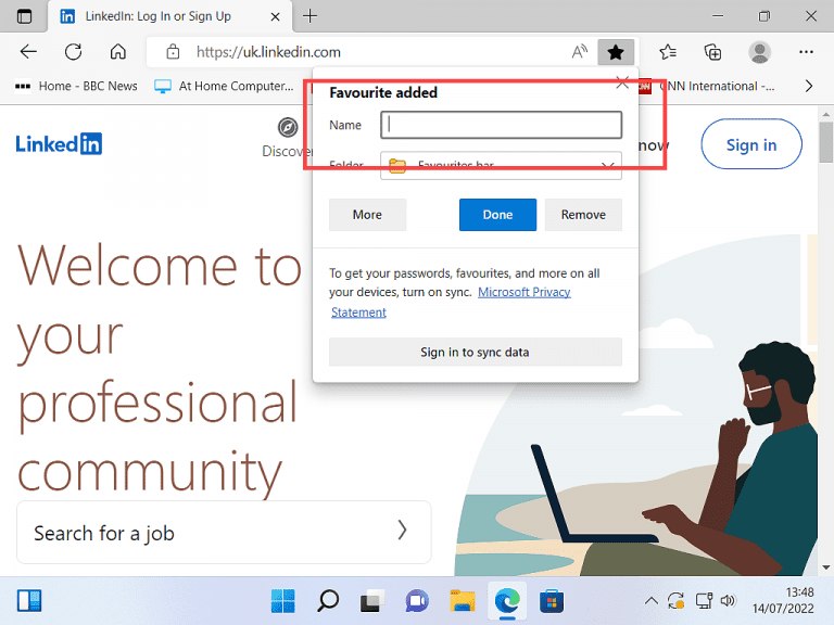 How To Manage Your Favourites In Microsoft Edge.