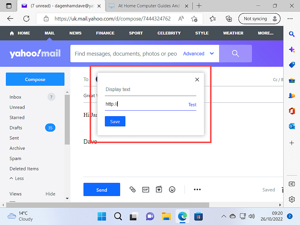 How To Add Attachments - Links - Pictures To Yahoo Mail