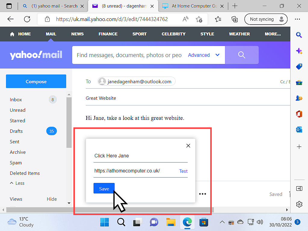 How To Add Attachments - Links - Pictures To Yahoo Mail