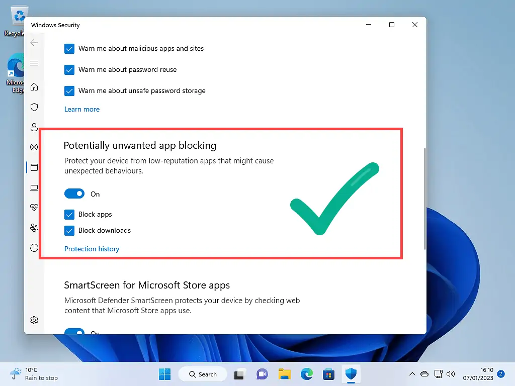 Enable Reputation Based Protection In Windows 10 And 11.