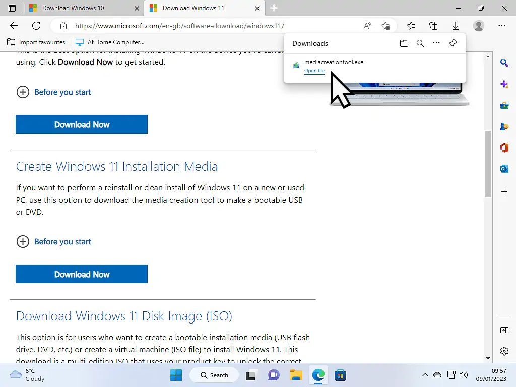 Windows 10 Installation Media - At Home Computer