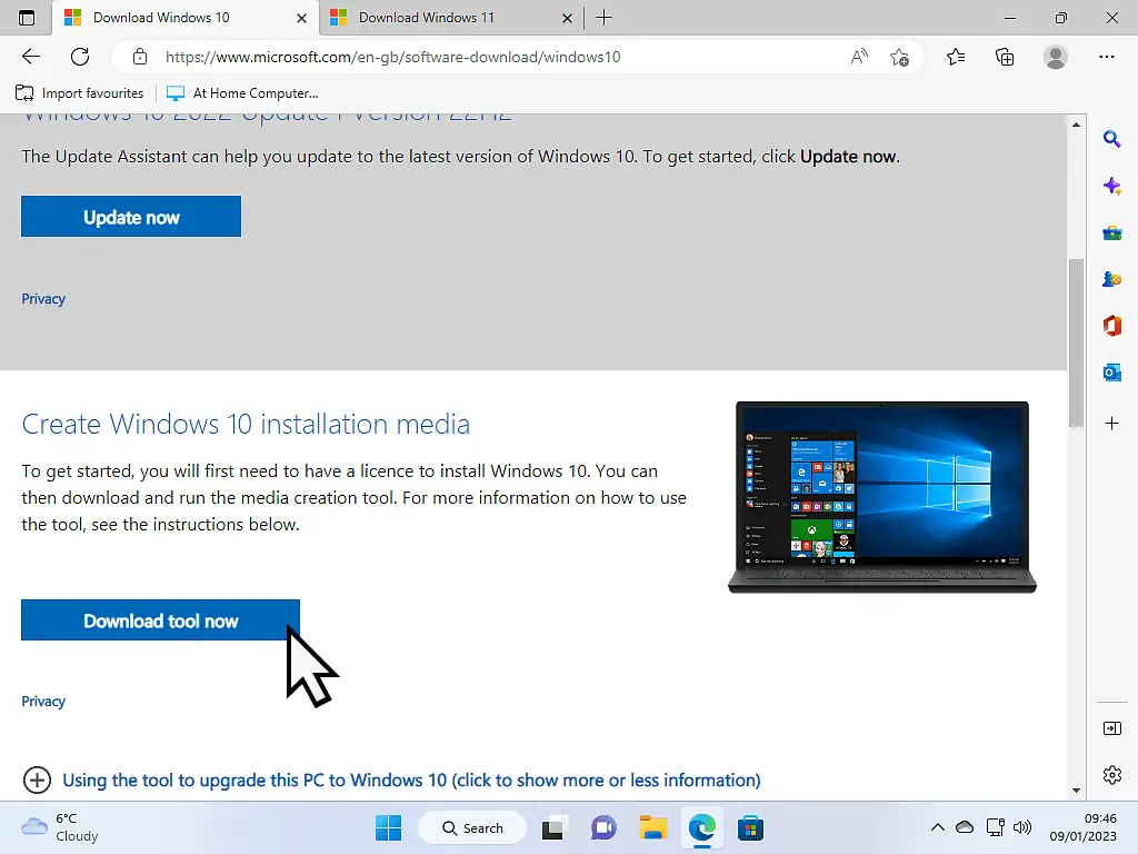 Windows 10 Installation Media - At Home Computer