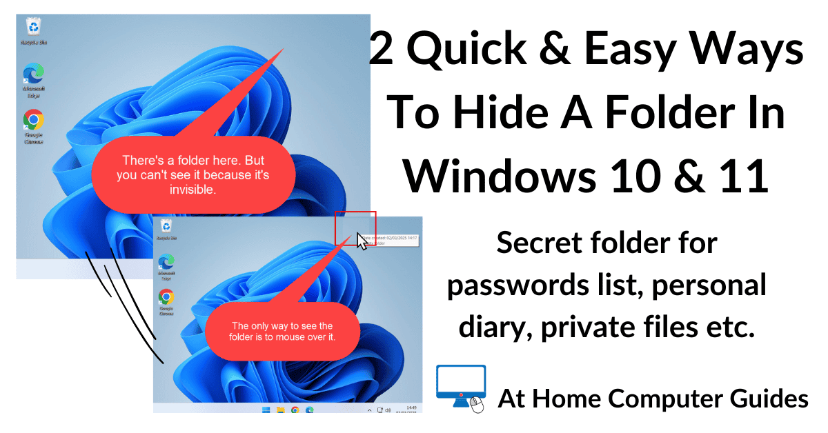 How To Hide Folders In Windows. - At Home Computer