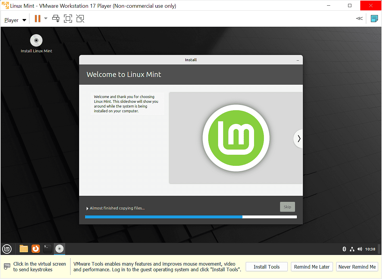 How To Install A Linux Mint Virtual Machine Using VMware Player. - At Home Computer