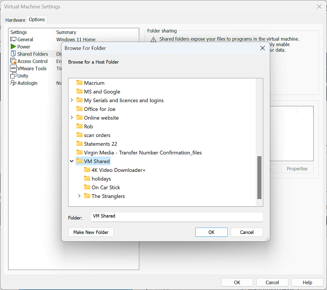 How To Setup A Shared Folder In VMware Player - At Home Computer