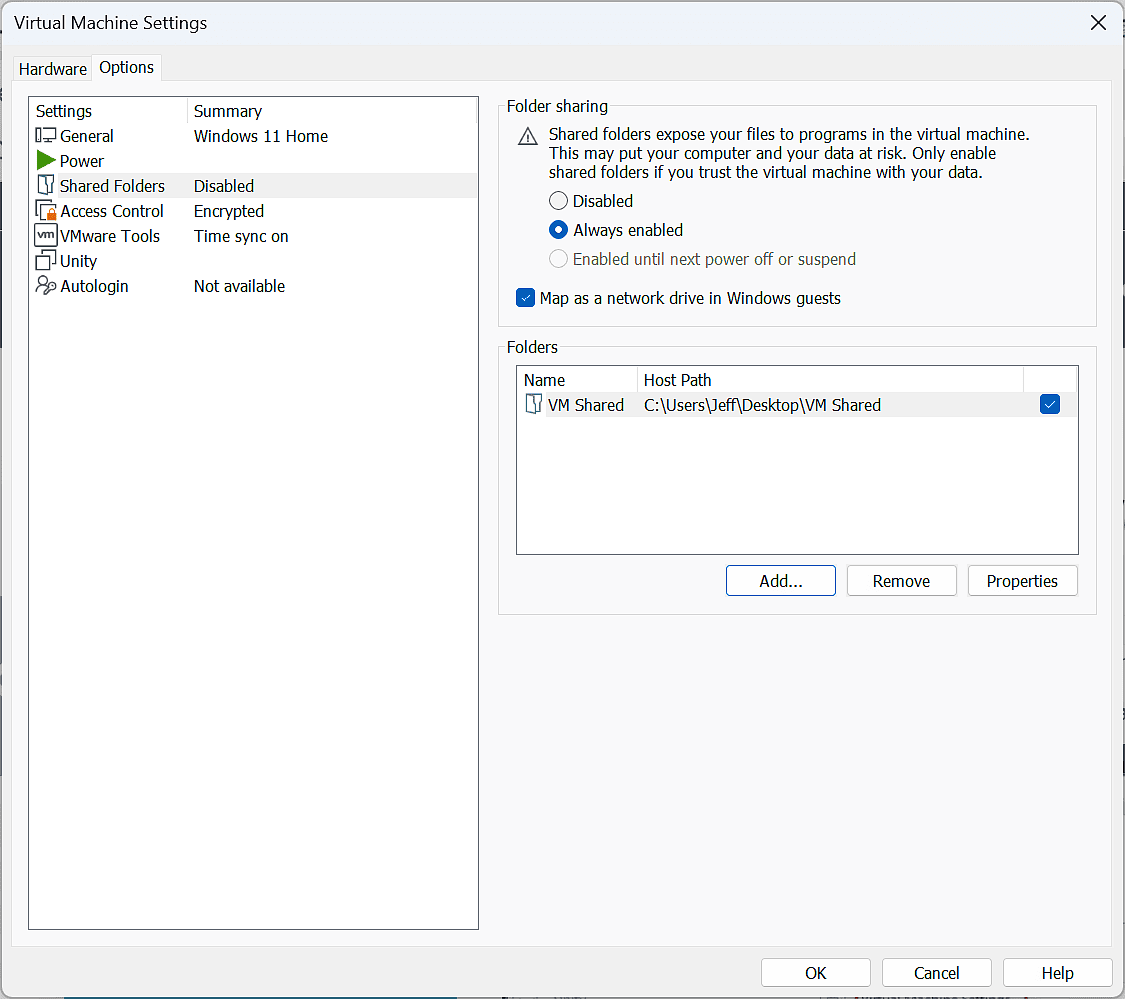 How To Setup A Shared Folder In Vmware Player At Home Computer