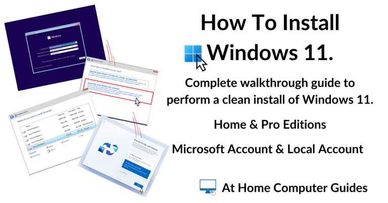 How To Install Windows 10 - Complete Walkthrough - At Home Computer