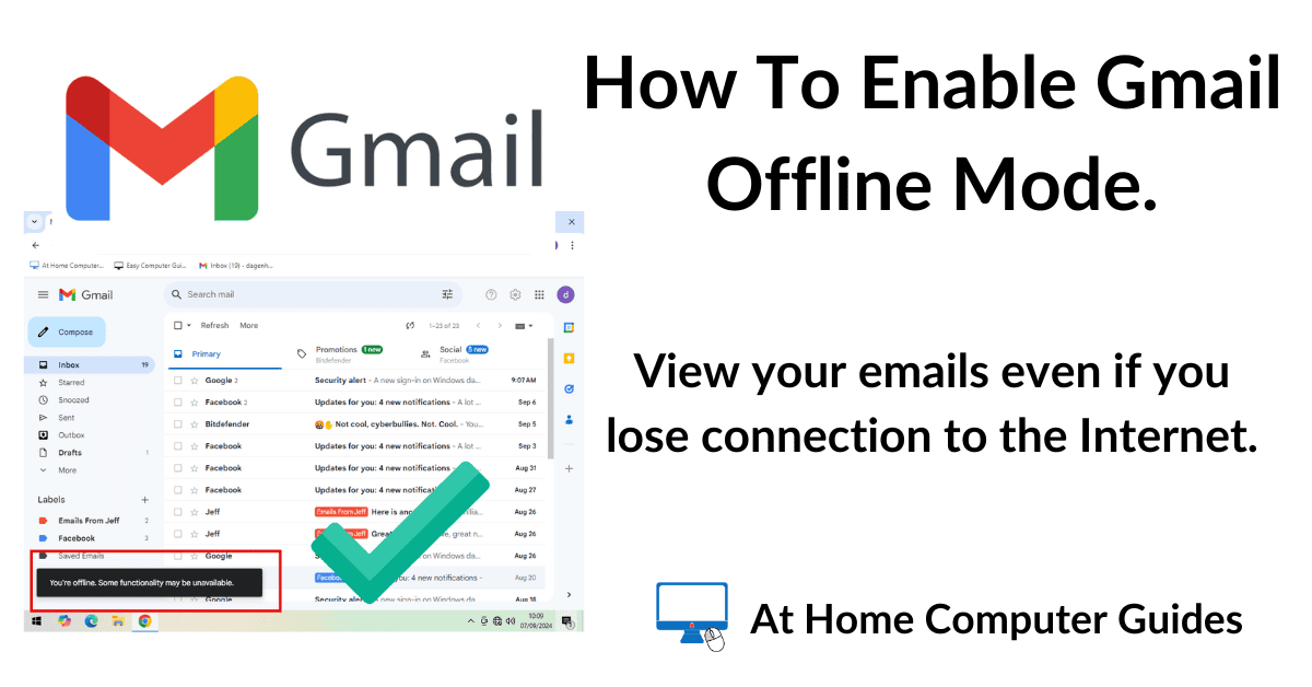 Gmail Offline Mode - How To Enable It - At Home Computer Guides