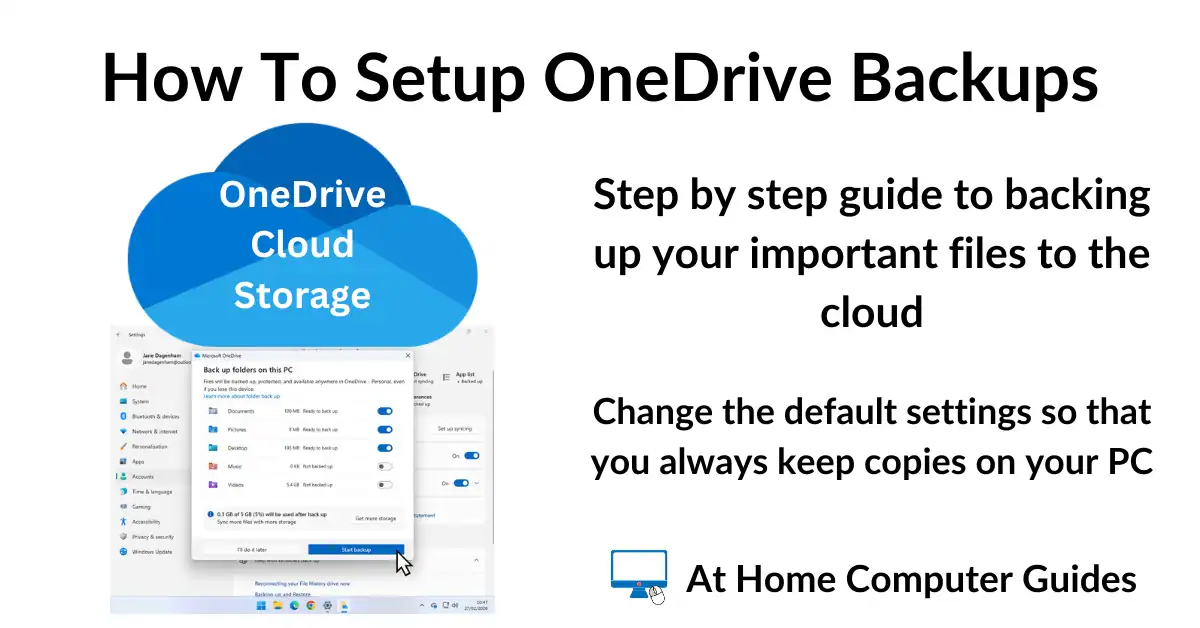 How To Setup OneDrive To Backup Your Files - Step By Step - At Home ...